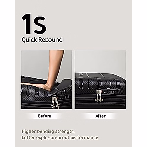 LUGGEX Carbon Fiber Pattern Carry-On Luggage 22x14x9 - Impact-Resistant PP Material - High Rebound Toughness & Anti-Explosion Zipper (Black Suitcase)…