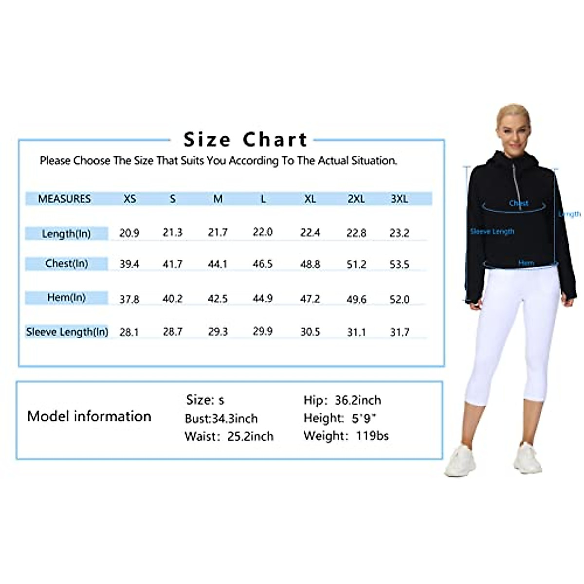 Women’s Hoodies Half Zip Long Sleeve Fleece Crop Pullover Sweatshirts with Pockets Thumb Hole