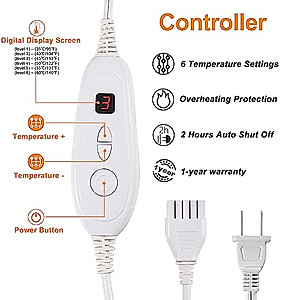 Weighted Heating Pad - Pads for Neck and Shoulders,Large Electric Heated Neck Shoulder,for Back/Waist/Abdomen Pain Relief,6 Heat Settings,Washable,26"×35"