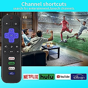 (Pack of 2) Replaced Remote Control Only for Roku TV,Compatible with for TCL Roku/Hisense Roku/Onn Roku/Insignia Roku/Element Roku/Westinghouse Roku/Hitachi Roku TV【Not for Roku Stick and Box】