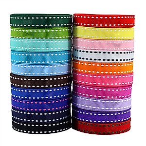 BAORJCT 3/8" White Jump Point Grosgrain Ribbons, Perfect for Gift Wrapping Crafts Party Wedding Birthday Decoratio, DIY Crafts Bow Hair Headband Accessories Assorted Ribbon 40yd(20x2yd)
