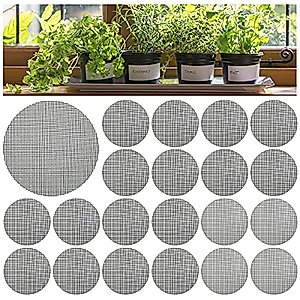 Grandisk 100 PCS Flower Pot Hole Mesh Pad 4 Inch Round Drainage Hole Screens Garden Plant Bonsai Pot Bottom Grid Mat Plastic Mesh Screen Breathable Gasket for Prevent Soil Loss (4 x 4 inch), Black