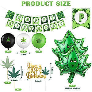 85 Pcs Weed Party Supplies Weed Themed Birthday Party Decorations Including Pot Leaves Birthday Banners Weed Shape Foil Balloon Weed CakeToppers Balloons Stickers for Adults Cannabis Birthday Party