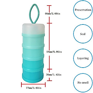 4-Piece Twist Lock Snack Storage Container, Non-Spil Portable and Stackable Storage Travel Container for Protein Powder Formula Nuts and Fruit, BPA Free Durable Plastic Snack Containers for Kids