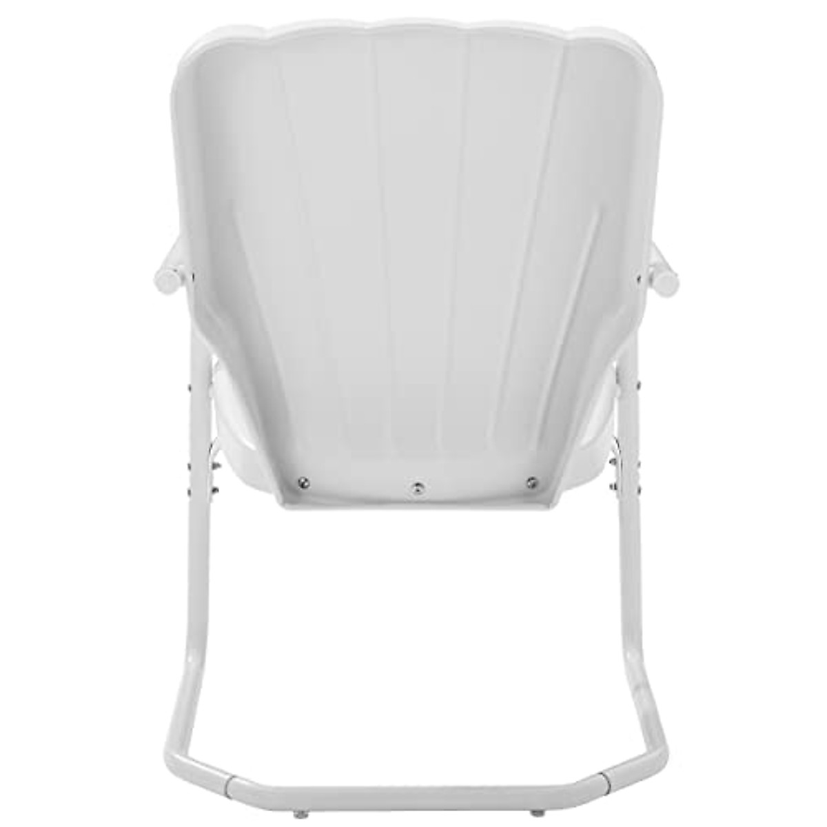 Crosley Furniture CO1031-WH Ridgeland Retro Metal Chair, White Gloss, Set of 2