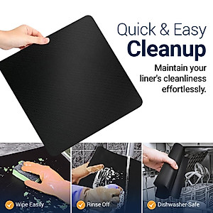 Air Fryer Oven Liners (4 Pack) Reusable Non-Stick Heat Resistant Toaster Oven Liner, Compatible with Ninja, Cuisinart, Emeril Lagasse & More, Air Fryer Mat, Toaster Oven Accessories, 12"x12"