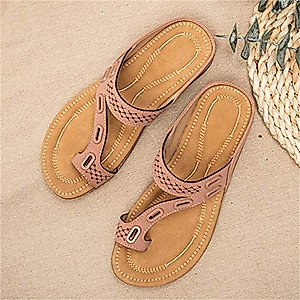 Flat Massage Flip Flops Women's Sandals and Slippers Set Toe Women's Sandals(Blue, 5.5)