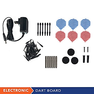 Rally and Roar 15.5" Electronic Dartboard w/Built in Scorer, 20 Game Modes and 6 Soft Tip Darts