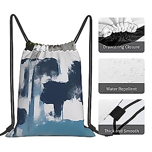 Wall Pattern Drawstring Backpack For Men And Women'S Sports And Fitness Bag, Large Size, Zippered Pocket, Lightweight, Foldable And Portable For Travel