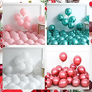 Enanal Pink Christmas Balloon Garland Arch Kit, 146pcs Pastel Pink Green Metallic Red Green Balloons with Candy Cane Gingerbread Foil Balloons for Christmas New Year Party Decoration (Pink)