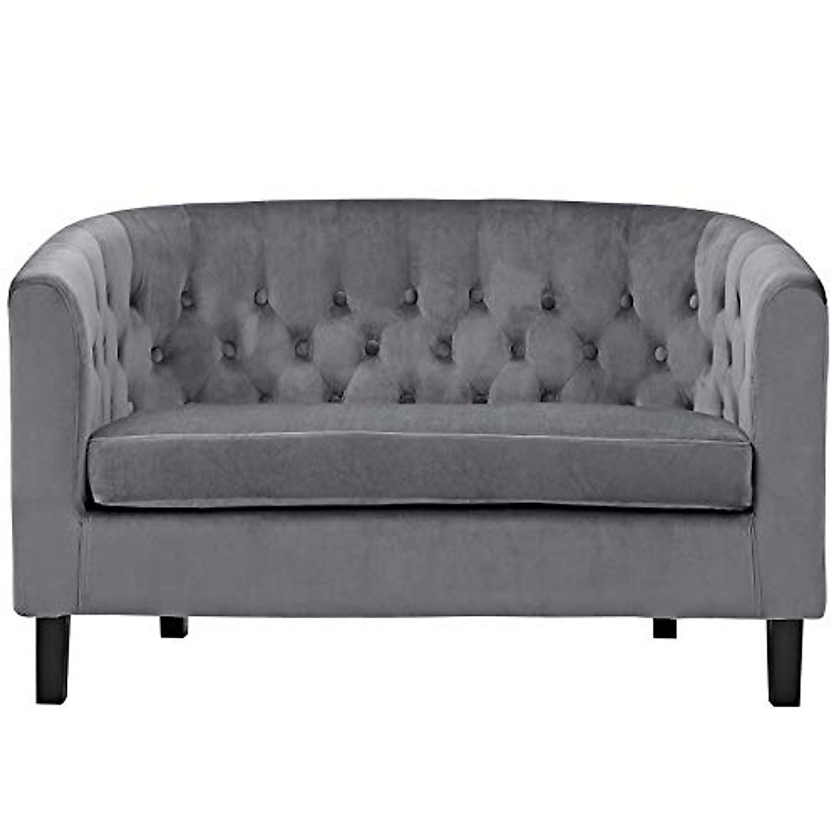Modway Prospect Velvet Upholstered Contemporary Modern Loveseat In Gray