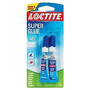 Loctite Super Glue Gel Tube, Clear Superglue for Plastic, Wood, Metal, Crafts, & Repair, Cyanoacrylate Adhesive Instant Glue, Quick Dry - 0.7 fl oz Tube, Pack of 2