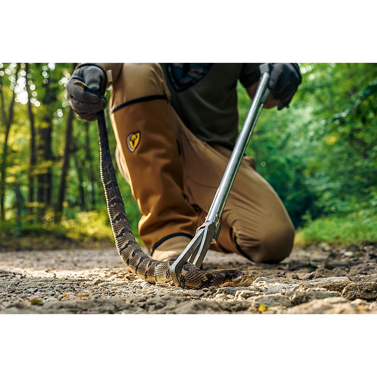 SCENTBLOCKER Snake Gaiters – Snake Bite Protection for Hunting, Hiking, Camping, Work for Men and Women (Buckskin, Regular)