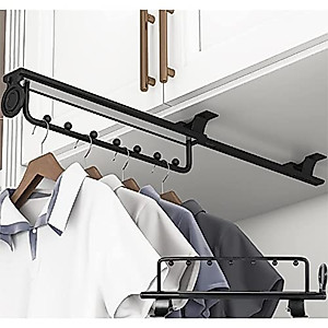 Extendable Clothes Rail - Sliding Wardrobe Closet Rod, Wardrobe Clothes Rails, Sliding Telescopic Rod For Wardrobe Wardrobe Laundry Room, Space Saving Hangers Organizer ( Size : 350MM/14INCH )