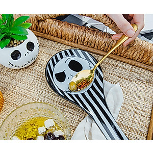 Disney The Nightmare Before Christmas Jack Skellington Ceramic Spoon Rest Holder | Kitchen Organizer For Utensils To Keep Countertop Clean