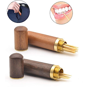 Chiloskit 2pcs Embroidery Wood Sewing Needle Holder Case Toothpick Storage Box Small Thing Organizer Leather Craft DIY Tool