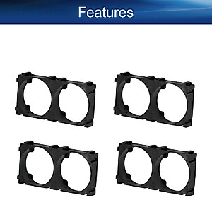 Heyiarbeit 40pcs 2 x Cell 32650 Battery Holder Bracket Cell Safety Shockproof Plastic Brackets for 32650 Lithium Batteries 32.4mm Hole Dia
