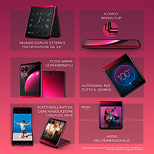 Motorola Razr 40 Ultra Dual-Sim 256GB ROM + 8GB RAM (GSM Only | No CDMA) Factory Unlocked 5G Smartphone (Red) - International Version