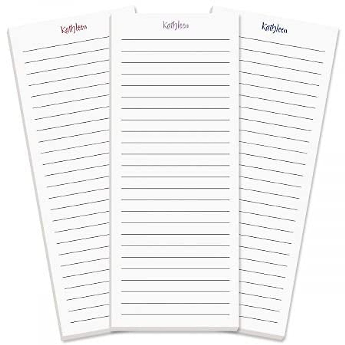 Current Elegant Lined Personalized Notepads – Set of 3, 50-Sheet Pads, 3 1/4 x 8 Inches, Memo Pad, Shopping List, to-Do Notes, Office Organizer