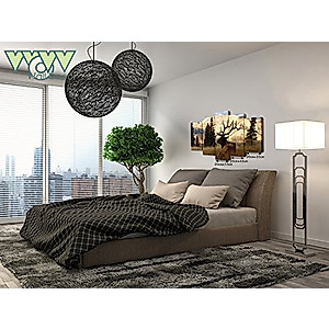 VVOVV Wall Decor - Deer In Autumn Forest Painting Giclee Prints Wildlife Pictures Animal Elk Poster Canvas Art Wall Decor Modern Framed Artwork