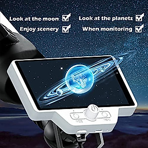 Telescope Electronic Eyepiece, 5 Inch HD Full View IPS Screen CMOS Electronic Digital Telescope Camera Lunar Astronomy Camera, for iOS for Android