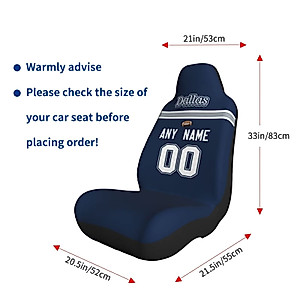 HUGXINAN Custom Football Car Seat Covers - Personalized Car Accessories Dallas Gifts with Name and Number, Elastic Soft Car Front Seat Protector Cover, Universal Size Fit Most Car, Truck, SUV, 2pc