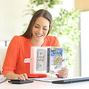 ChezMax Budget Binder,Envelope Tracker Set for Saving Money, A6 Size Cash Expense Envelopes with 1 DIY Sticker, 12 PCS Monthly Budgeting Planner & Money Organizer Pockets,1 3 Pockets Card Sheet