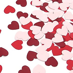 Grey Pink Brown White Party-Decorations - 200Pcs Paper Heart Confetti Rustic Birthday Baby Shower Bridal Shower Wedding Boho Theme Table Decor