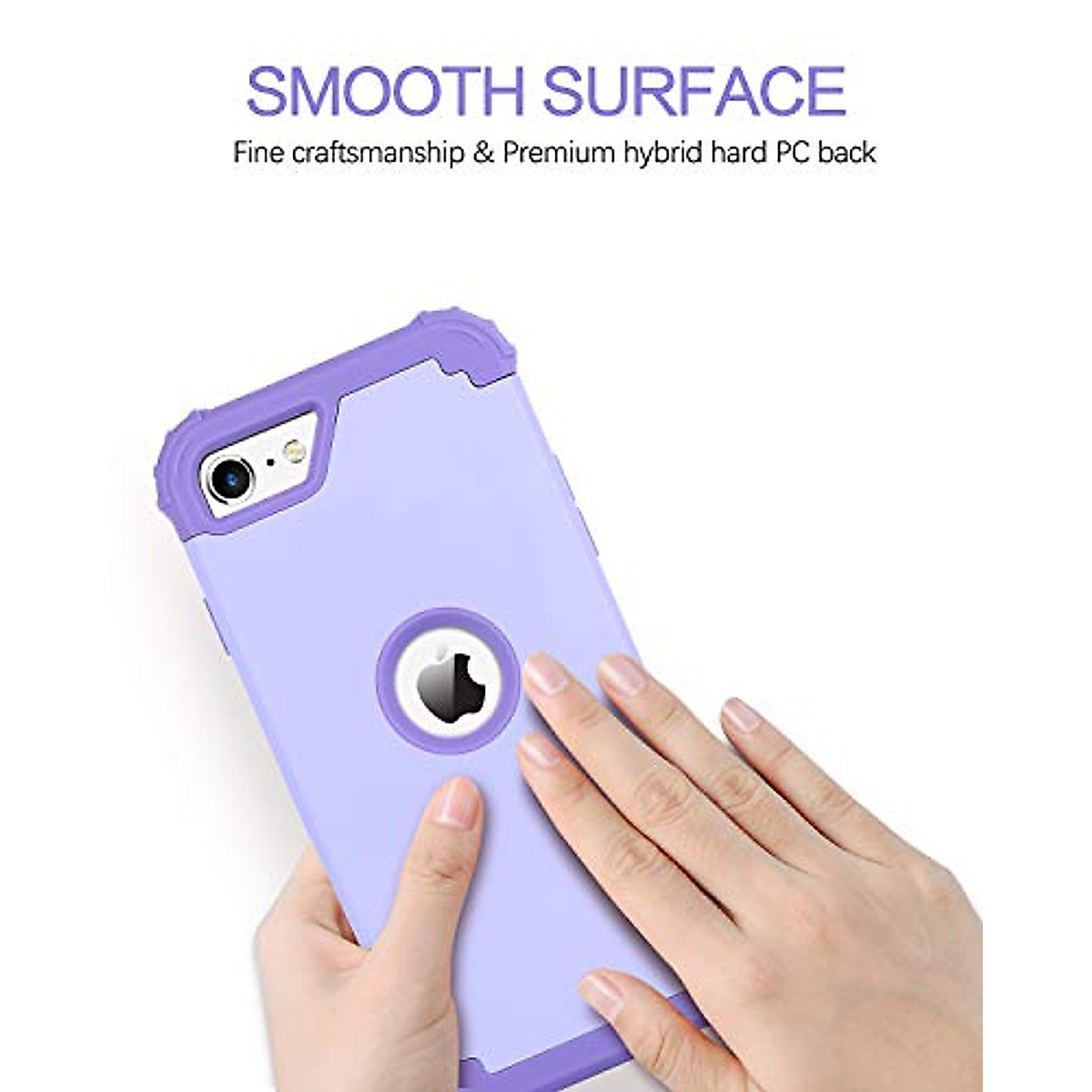 BENTOBEN iPhone SE 2022 Phone Case, iPhone SE 2020 Case, Heavy Duty 3 in 1 Full Body Rugged Shockproof Hybrid Hard PC Soft Rubber Bumper Drop Protective Girls Women 4.7 SE Cover, Light Purple/Lavender