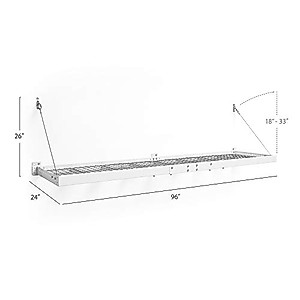 NewAge Products Pro Series White 2 ft. x 8 ft. Wall Mounted Steel Shelf, Garage Overheads, 40407