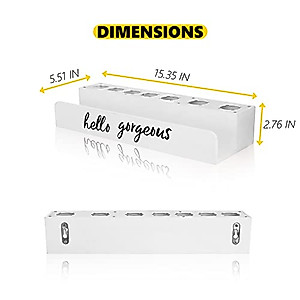 Storage Holder for Dyson Airwrap, Farmhouse Curling Iron Accessories Rack Wall Mount, Wood Hair Wrap Styler Tools Holder, Vacuum Attachments Display Stand for Bathroom Organizer (White)