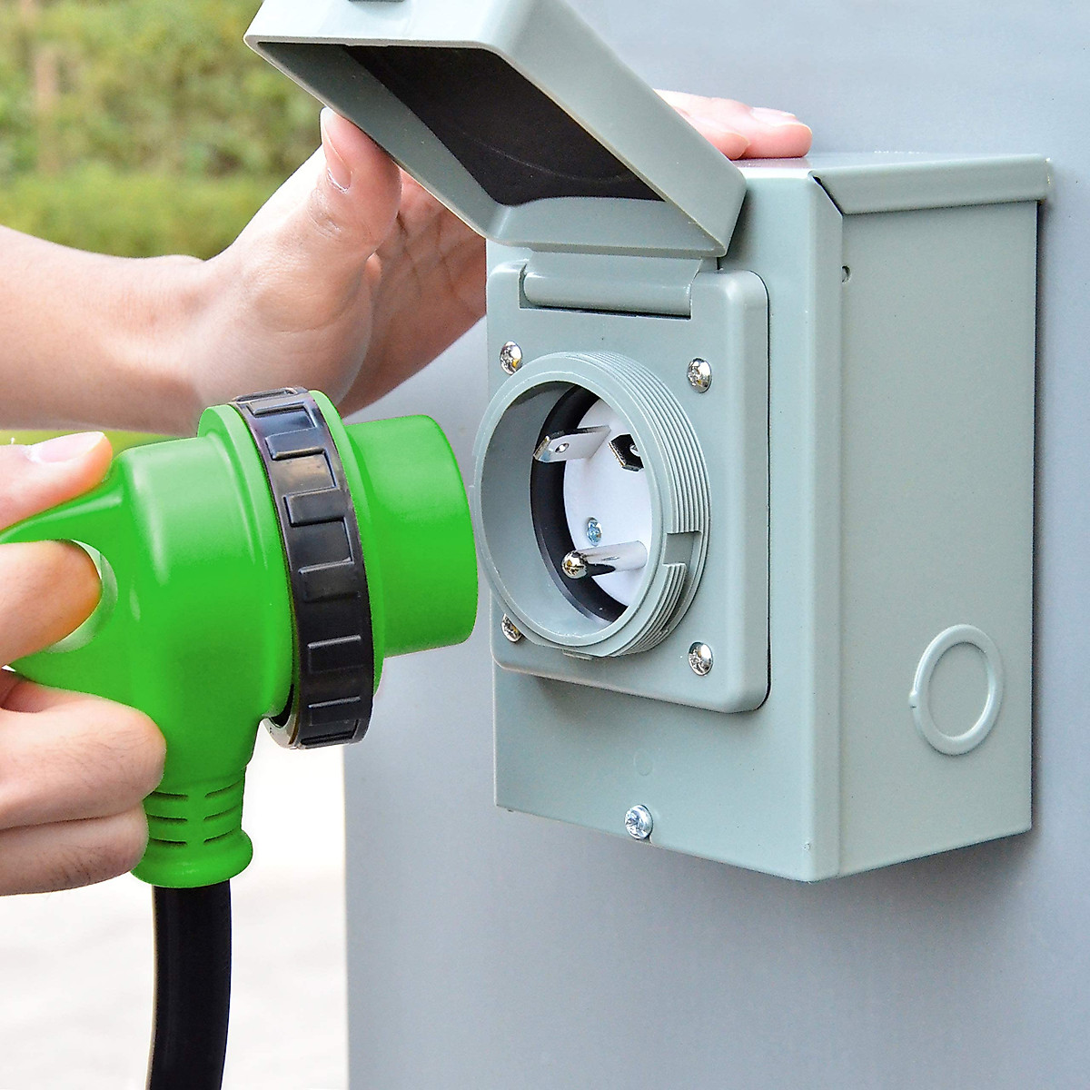 RVMATE 30Amp Generator Power Inlet Box, NEMA TT-30P & 30 Amp RV Adapter Cord, NEMA TT-30R