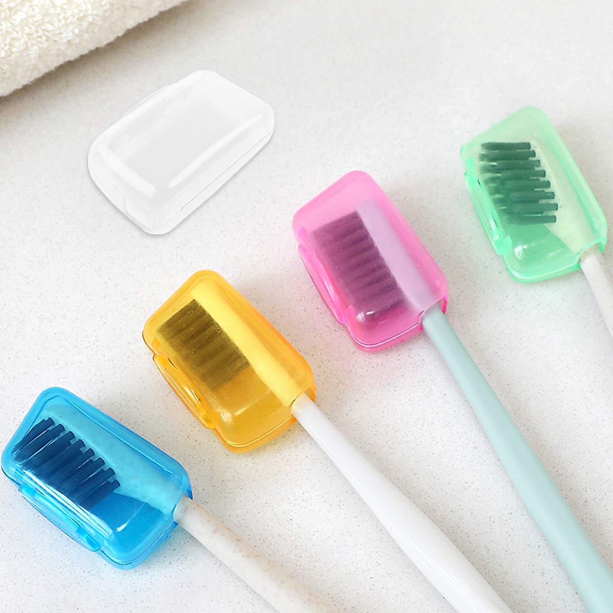 SourceTon Set of 14, Toothbrush Cover Case Set, Travel Toothbrush Case with Toothbrush Head Cover for Travel Home Office Camping School