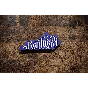 Kentucky Cutout Shape Magnet with Blue and White Kentucky Script