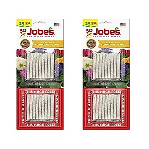 Jobe’s Fertilizer Spikes for Flowering Plants, 10-10-4 Time Release Fertilizer, 50 Spikes per Package (2 Pack)