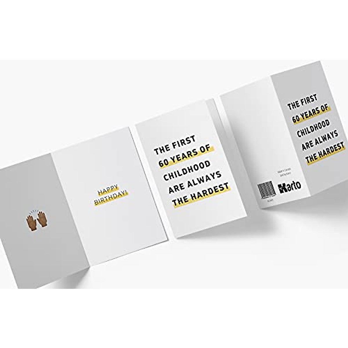 Happy 60th Birthday Card for Men Women, Funny 60th Birthday Cards for Husband Wife Dad Mom Brother Sister Friend, 60 Years Old Birthday Card, 60 Birthday Card with Envelope, Karto Yellow Childhood