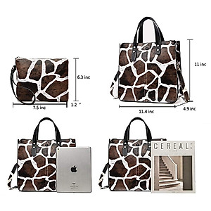 KOON Tote Bag for Women Zebra Print Cows Deer Pattern PU Shoulder Bag Purse Large Satchel Handbag for Work Travel Shopping