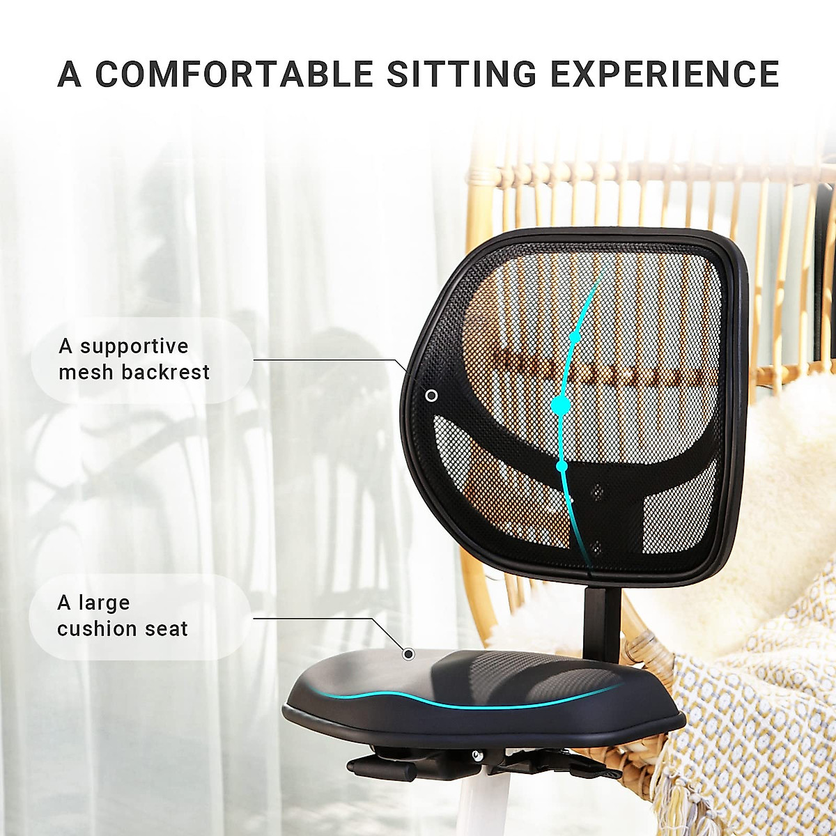 FLEXISPOT Under Desk Bike Pedal Exerciser, 2-in-1 Exercise Bike, Home Office Desk Chairs with Pedal Exerciser, Indoor Fitness Bike Bicycle for Home Office Workout（White）