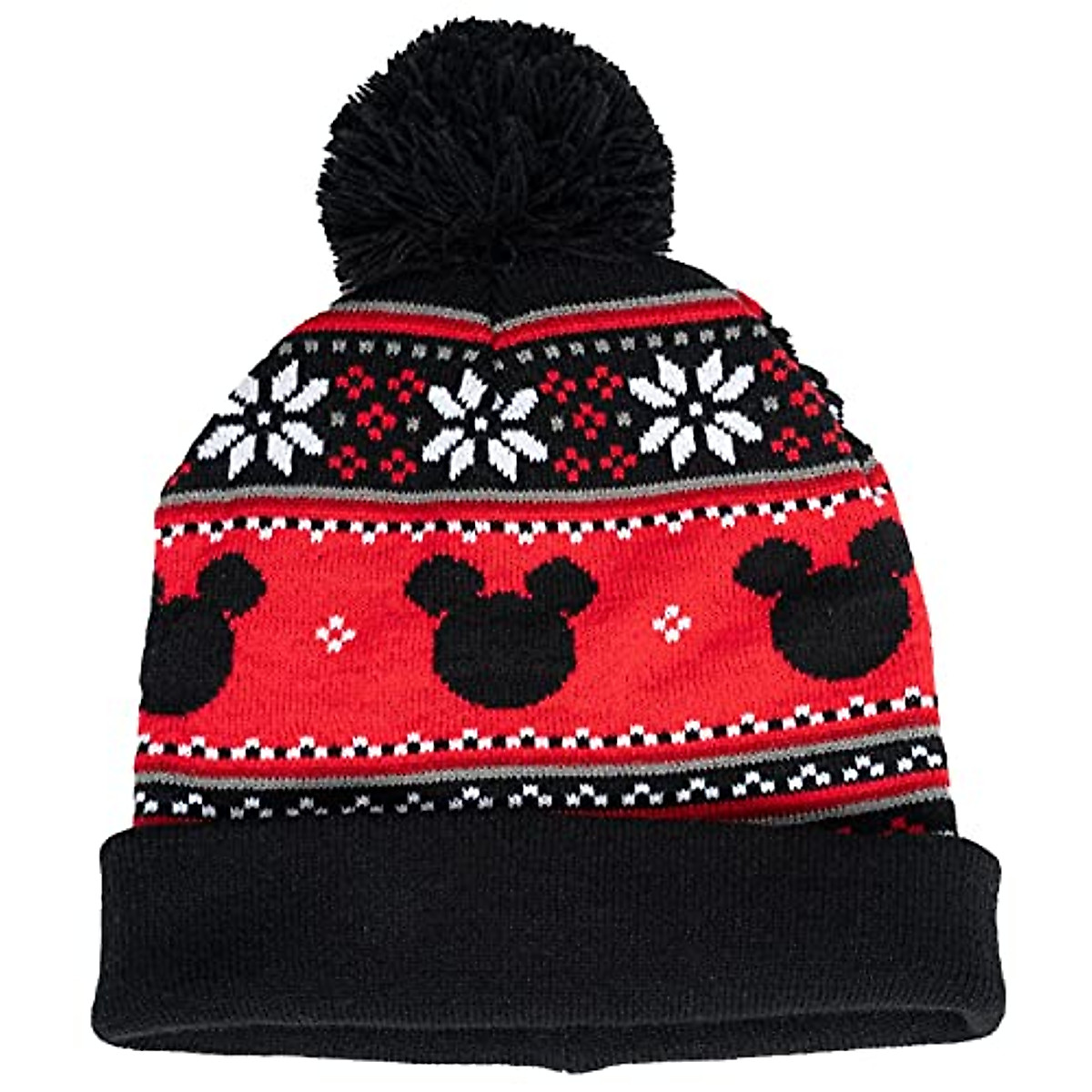 Disney Mickey Mouse Adult Knit Beanie Hat and Texting Glove Set (Black)