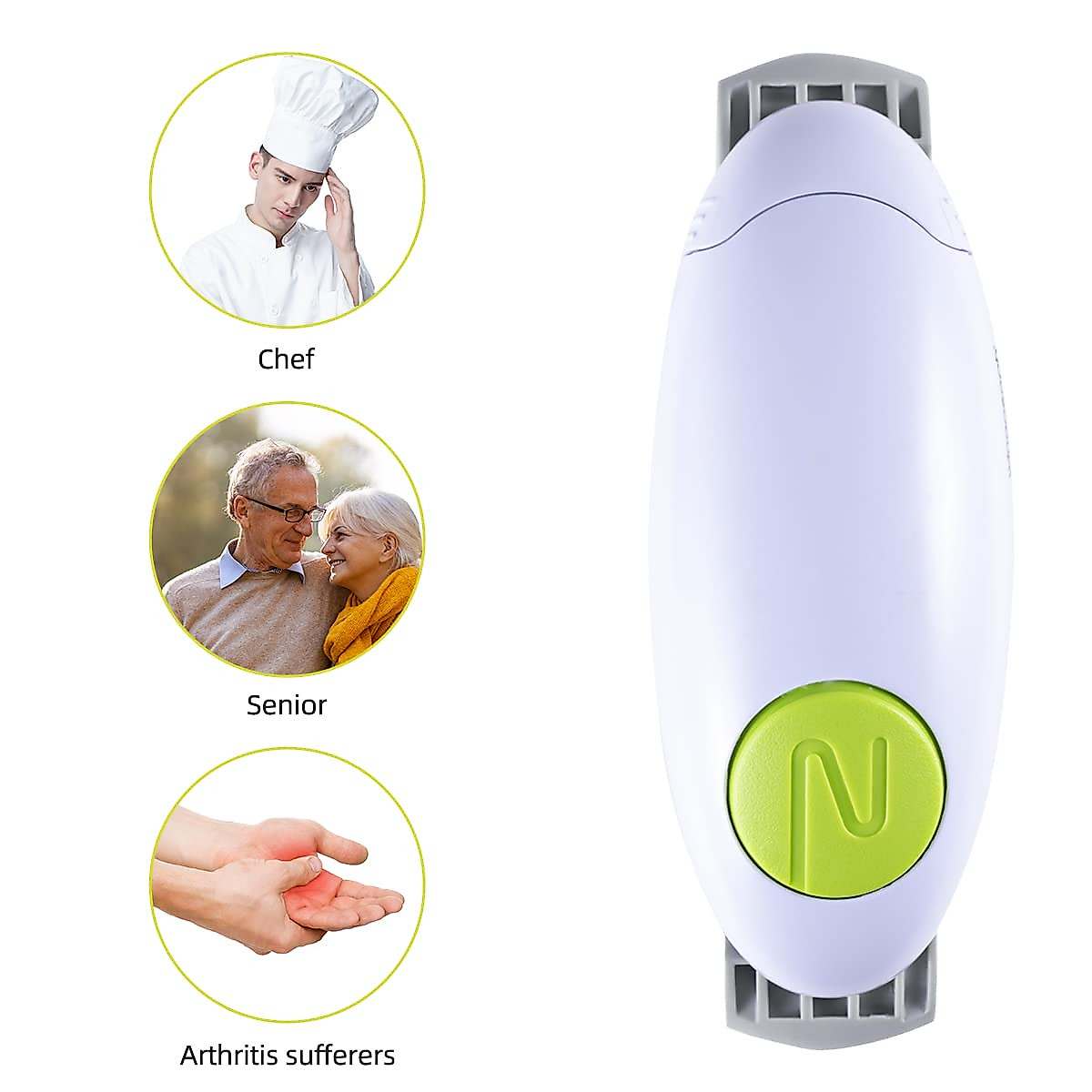 Wingosoph Electric Jar Opener, Kitchen Gadget Automatic Jar Opener with Less Effort for Woman Seniors with Arthritis, Weak Hands