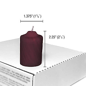 Burgundy Mulberry Scented Votive Candles - 15 Hour Long Burn Time - Textured Finish - Box of 20