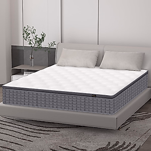 MICOOLS Twin Mattress,14 inch Hybrid Mattress in a Box Memory Foam Breathable Comfortable,Motion Isolation Individually Wrapped Coils,Euro Top Medium Firm Twin Size Mattress