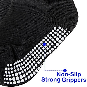 Tenpluszero 12 Pairs Baby Socks - Baby Non Slip Crew Socks for Little Boys Girls Toddler Kids Infants (Multicolor, 1-3 Years)