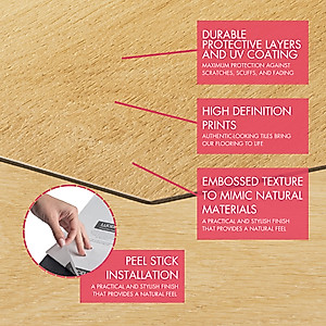 BaseCore HEX Hexagon Vinyl Flooring Pine 5.75" DIY Self Adhesive Textured Modern Floor Tile Peel & Stick Tile | Sample Tile