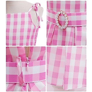 Coolproud Movie Dolls 2023 Margot Robbie Pink Dress Costume for Girls Kids 3T 4T