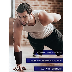 Tondiamo Wrist Sleeve and Brace Set - 3 Pairs Compression Wrist Wraps with Splints for Men and Women (Black, Gray, Blue, Small)