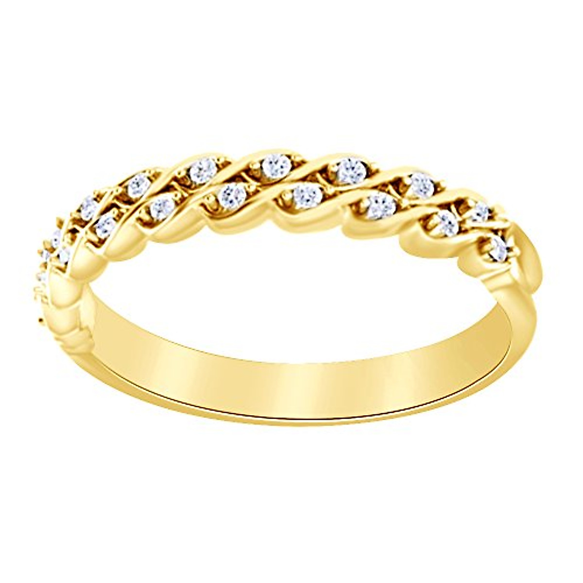 AFFY Natural Diamond Vintage Engagement Wedding Ring in 14K Solid Yellow Gold (0.1 Ct),Ring Size-6.5