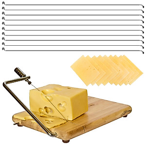 KALIONE 10 Pieces Cheese Slicer Wire, Cheese Wire Replacement Kit, Stainless Steel Cheese Cutter Wire, Butter Cutter Wire, Wire Cheese Cutter, Cheese Wire Knife Kit for Slicing Block Cheese Butter
