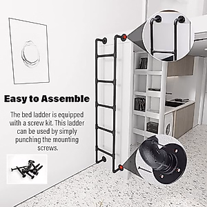 ZSPINJIA Basement Escape Ladder – Fire Ladders for Egress Basement Window Well Covers Outside,Small Ladder for Fire Emergency Home Safety,Ladder for Egress Window Wrought Iron,Loads 330lbs