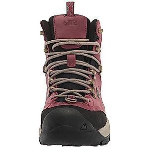 KEEN Women's Revel 4 Mid Height Polar Insulated Waterproof Snow Boots, Rhubarb/Plaza Taupe, 8